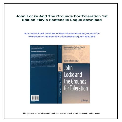 John Locke And The Grounds For Toleration 1st Edition Flavio Fontenelle ...