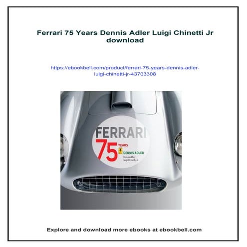 Ferrari 75 Years Dennis Adler Luigi Chinetti Jr | PDF