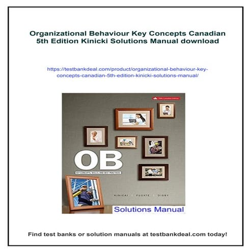 Organizational Behaviour Key Concepts Canadian 5th Edition Kinicki ...