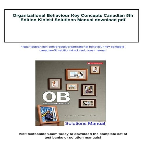 Organizational Behaviour Key Concepts Canadian 5th Edition Kinicki ...