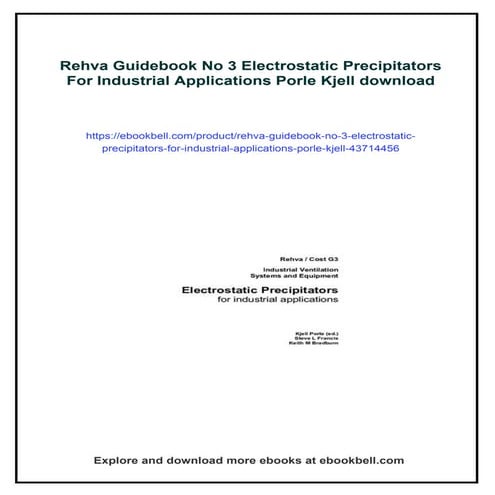 Rehva Guidebook No 3 Electrostatic Precipitators For Industrial Applications Porle Kjell | PDF