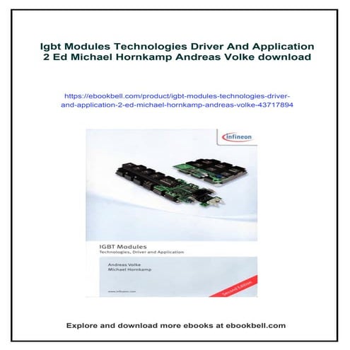 Igbt Modules Technologies Driver And Application 2 Ed Michael Hornkamp ...