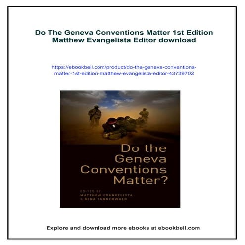 Do The Geneva Conventions Matter 1st Edition Matthew Evangelista Editor ...