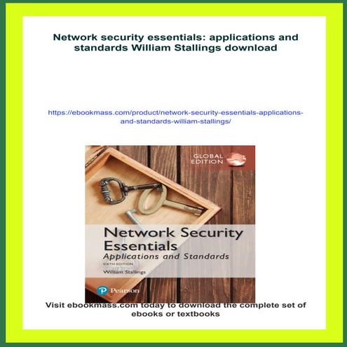 Network security essentials: applications and standards William Stallings | PDF