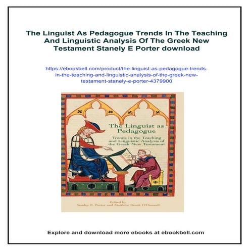 The Linguist As Pedagogue Trends In The Teaching And Linguistic ...