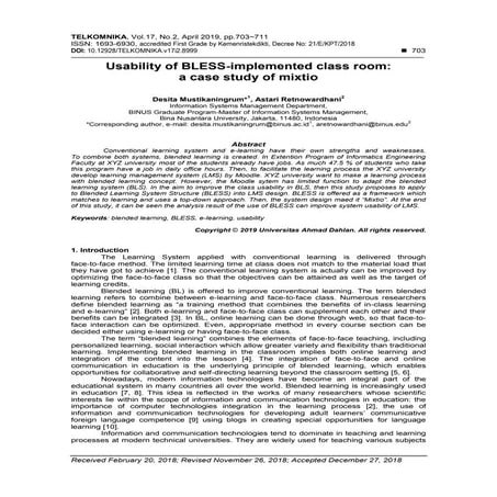 Usability of BLESS-implemented class room: a case study of mixtio | PDF ...