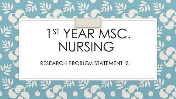 OBG Research | Obstetrical Gynecology | Problem statements | PPTX ...