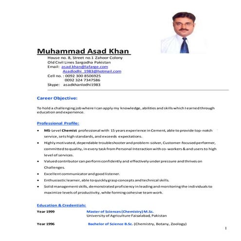 Asad Latest CV | DOCX