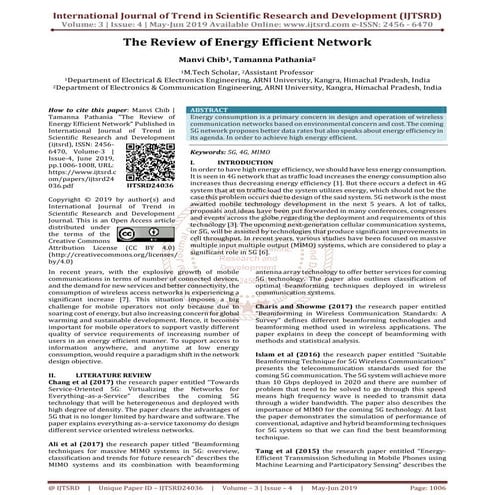 The Review of Energy Efficient Network | PDF