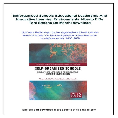 Selforganised Schools Educational Leadership And Innovative Learning ...