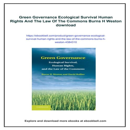 Green Governance Ecological Survival Human Rights And The Law Of The ...