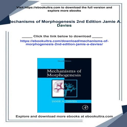 Mechanisms of Morphogenesis 2nd Edition Jamie A. Davies | PDF