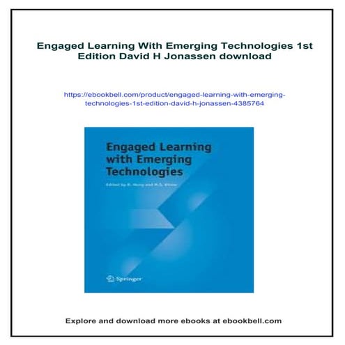 Engaged Learning With Emerging Technologies 1st Edition David H ...