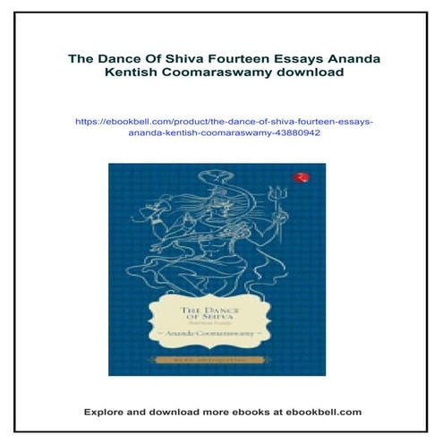 The Dance Of Shiva Fourteen Essays Ananda Kentish Coomaraswamy | PDF
