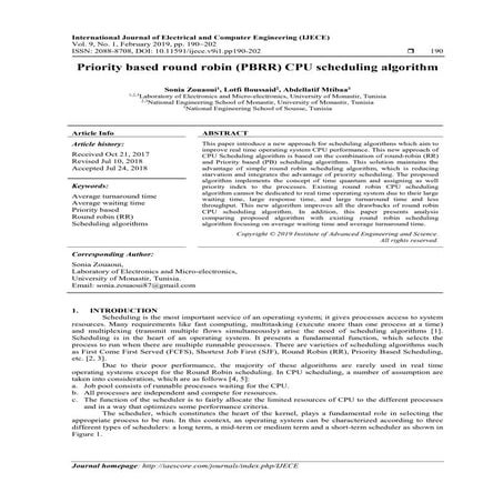 Priority Based Round Robin Pbrr Cpu Scheduling Algorithm Pdf 