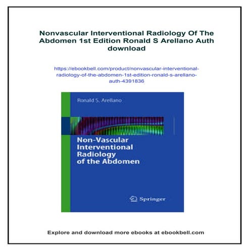 Nonvascular Interventional Radiology Of The Abdomen 1st Edition Ronald ...