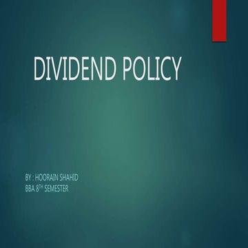 Dividend policy | PPTX