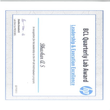 HP BCL Lab Q2 2013 award | PDF