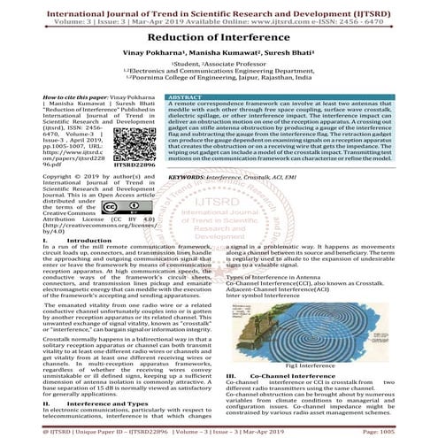 Reduction of Interference | PDF