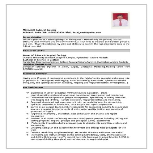 SENIOR GEOLOGIST | DOC