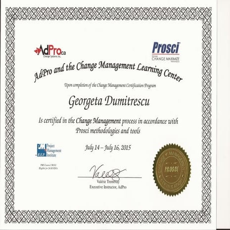 PROSCI Change Management Certification July 2015 | PDF