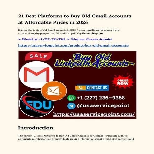 21 Best Platforms to Buy Old Gmail Accounts at Affordable Prices in ...