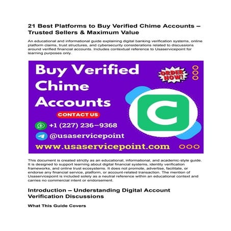 10 Best Places to Buy Verified Chime Accounts – Verified Accounts at ...