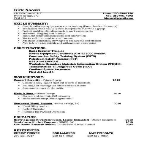 Kirk Resume | DOCX