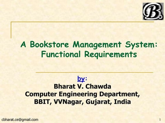 Book Store Management System - Database Design - 2021 | PPT