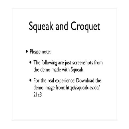 Squeak and Croquet | PPT