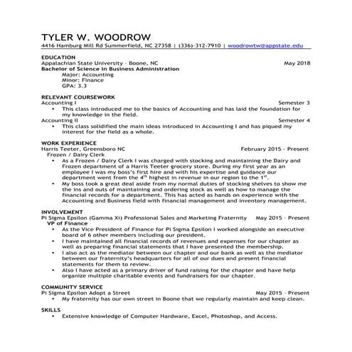 TYLER W resume PDF | PDF