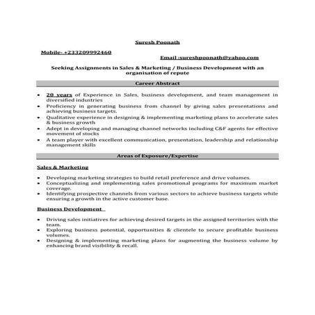Suresh Poonath Resume PDF | PDF