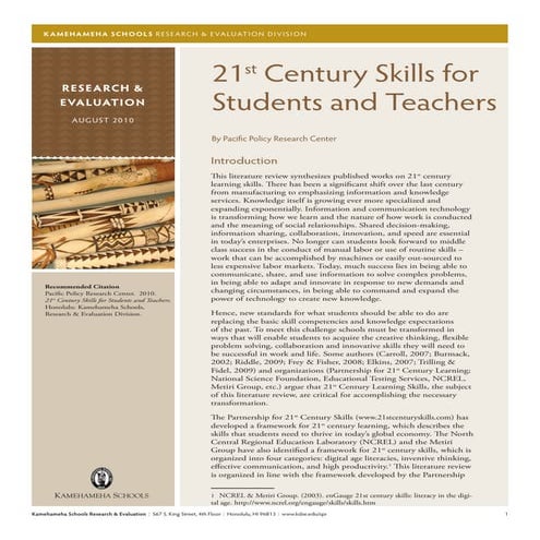 21 century skills for students and teachers | PDF