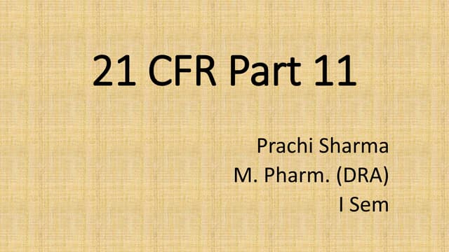 21 Cfr Part 11 Pptx