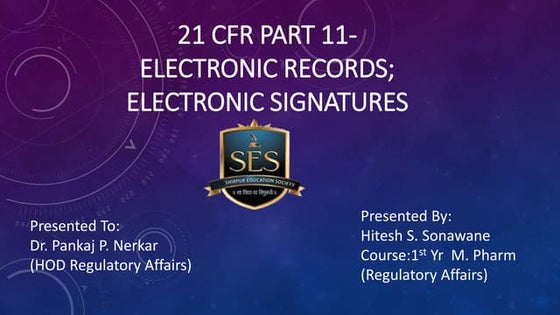 Cfr 21 part 11 | PPT