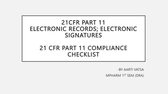 21 CFR, Part 210 and 211 current.pptx | Substance Abuse | Diseases and ...