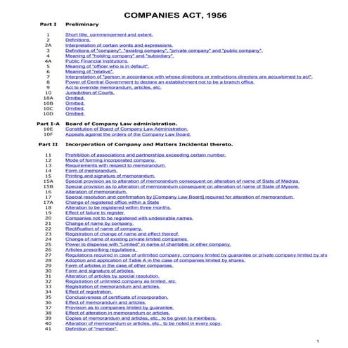 Companies act 1965 | PDF