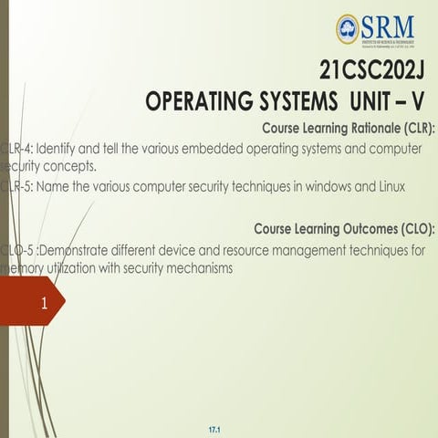 21CSC202J Operating Systems-Unit-V.pptx.pdf