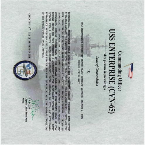 MSC CVN 65 Letter of Comm | PDF