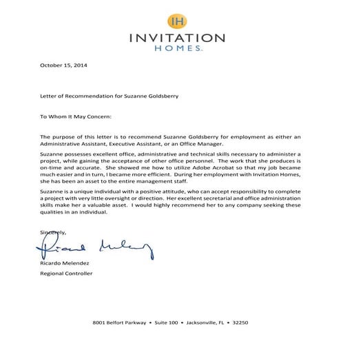 Karen Letter of Recommendation | PDF