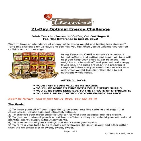 21 Day Optimal Energy Challenge | PDF
