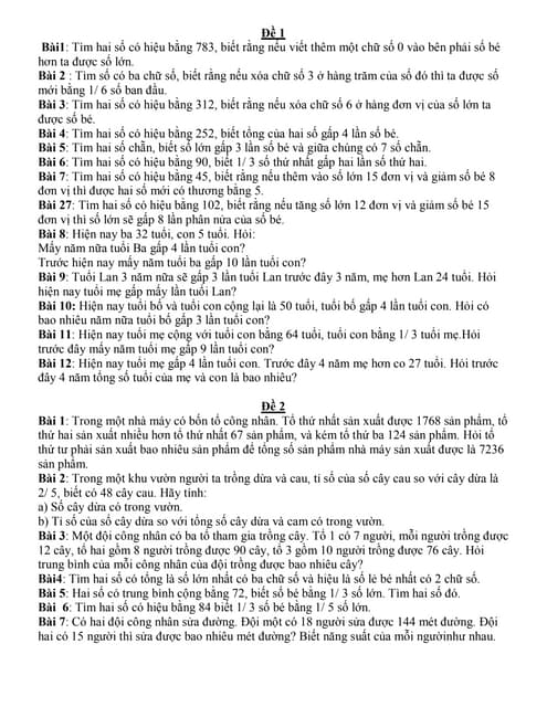 100 BÀI TOÁN NÂNG CAO LỚP 2 | DOC