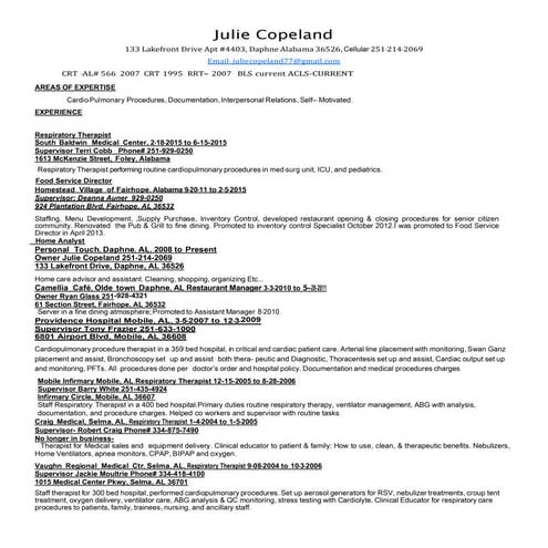 JULIE COPELAND RESUME 2015 | PDF