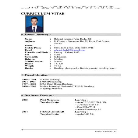 CV Dody english-update2016 | PDF