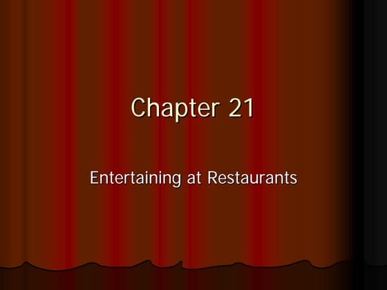 Seminar on Waitering | PPT