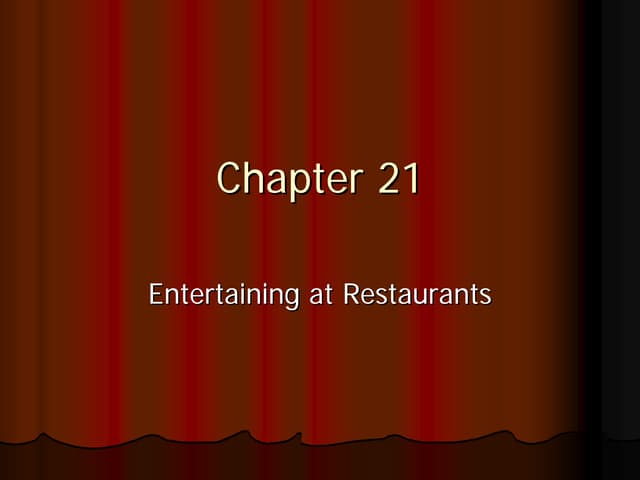 Sequence Of Service- Restaurants | PPT