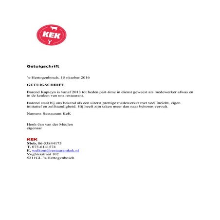 Getuigschrift Barend KeK | PDF