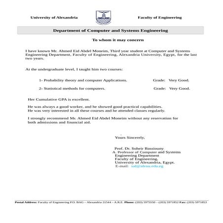 Rec Letter 2 | PDF | Education