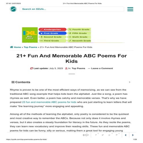 21+ Fun And Memorable ABC Poems For Kids.pdf | Birds | Pets