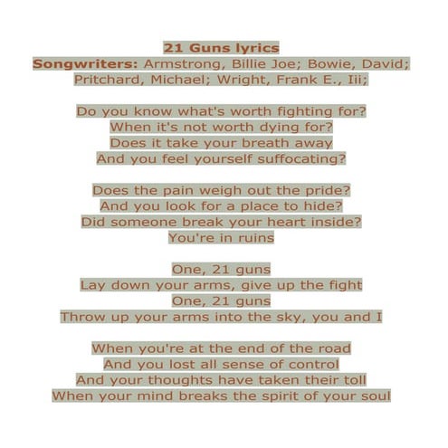 21 guns lyrics | PDF